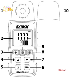 Máy đo cường độ ánh sáng Extech UV510 - Huatec Việt Nam
